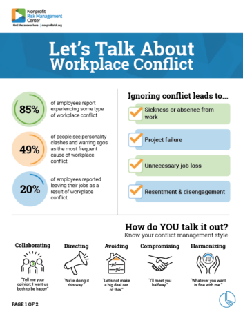 Let's Talk About Workplace Conflict – Nonprofit Risk Management Center