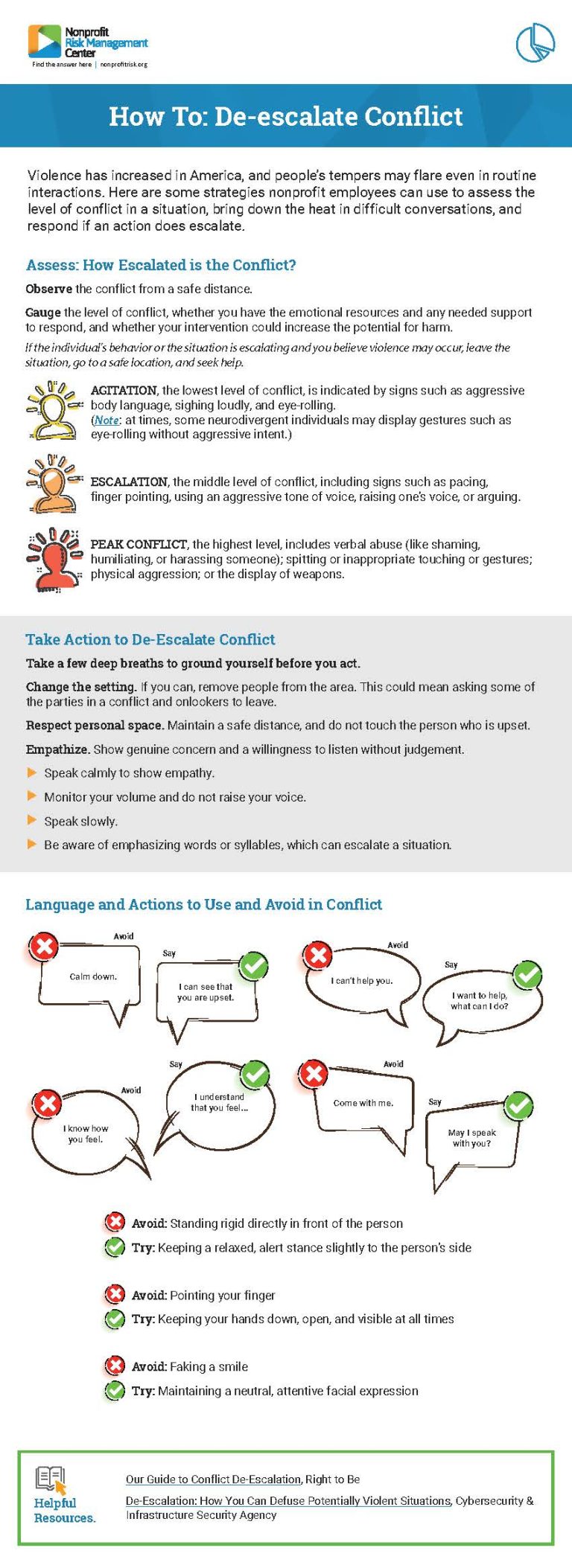 How to De-Escalate Conflict – Nonprofit Risk Management Center