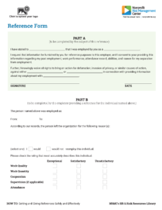 Fillable Reference Form | Nonprofit Risk Management Center