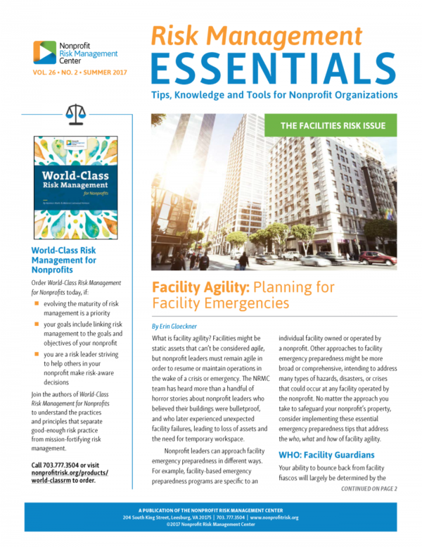 The Facilities Risk Issue | Nonprofit Risk Management Center