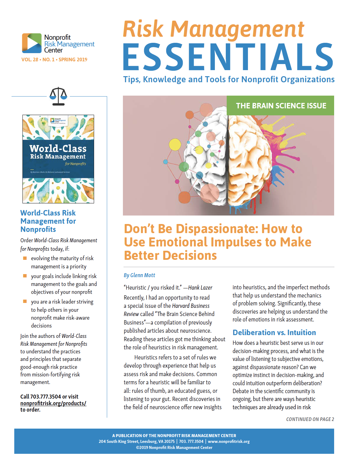 The Brain Science Issue | Nonprofit Risk Management Center