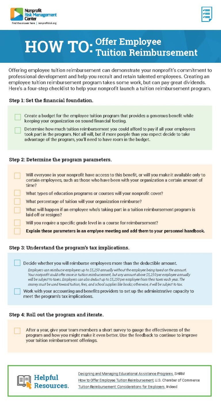 How to Offer Employee Tuition Reimbursement | Nonprofit Risk Management Center
