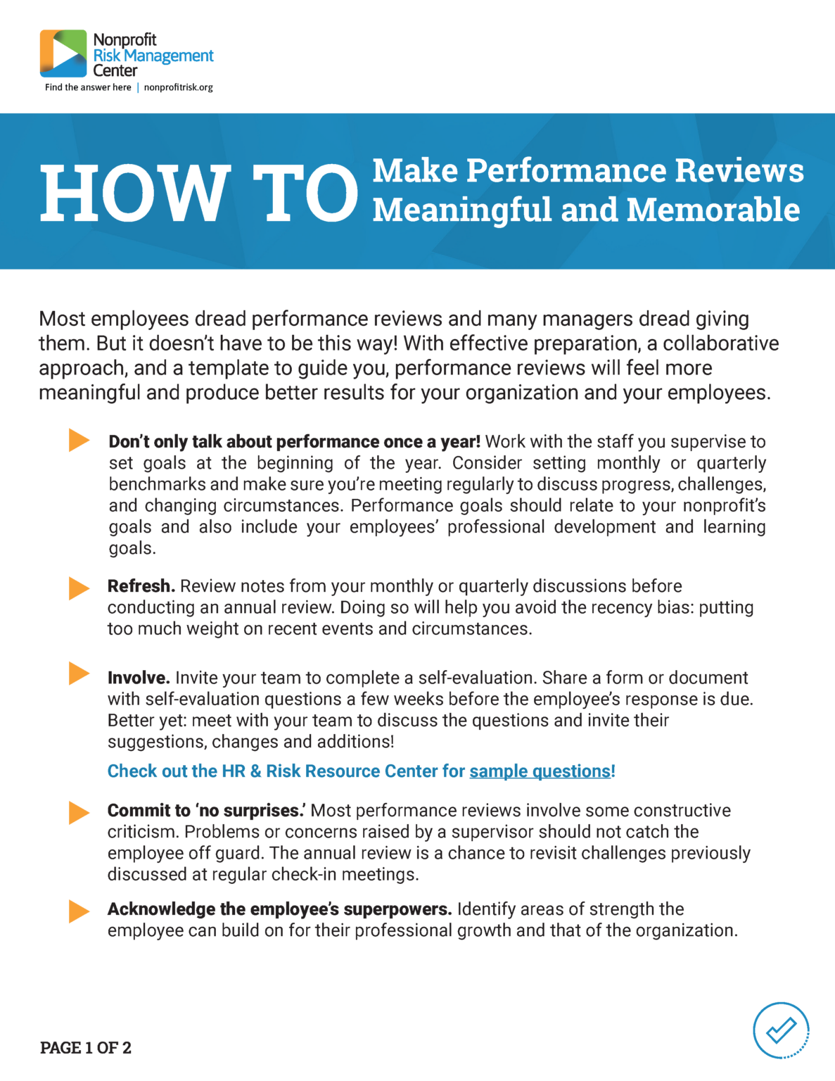 How To: Make Performance Reviews Meaningful and Memorable | Nonprofit ...
