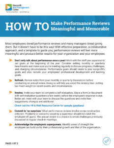 How To: Make Performance Reviews Meaningful and Memorable | Nonprofit ...