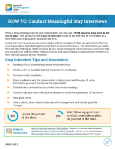 How To: Conduct Meaningful Stay Interviews | Nonprofit Risk Management ...