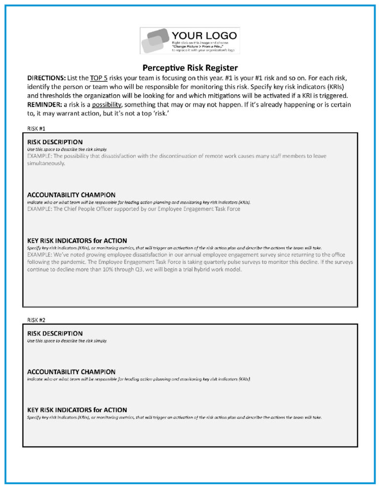 Risk Register Redux | Nonprofit Risk Management Center