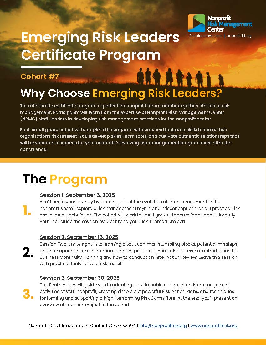 Emerging Risk Leaders Certificate Program | Nonprofit Risk Management ...